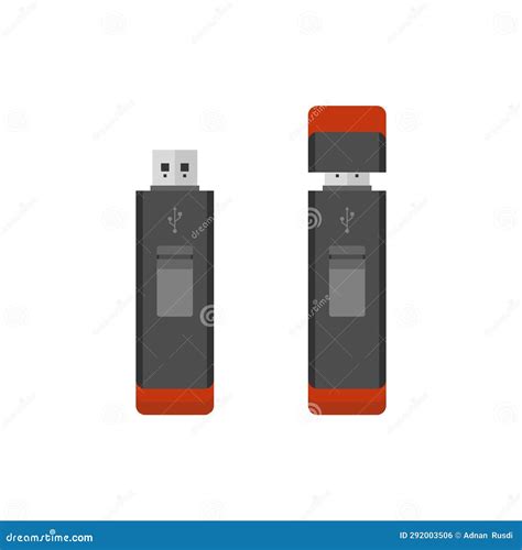 USB Flash Drive Flat Design Vector Illustration Isolated On White Background Flashdisk Vector