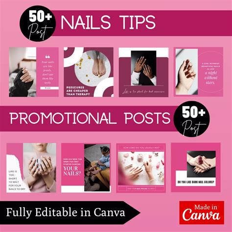 Nails Ready Made Canva Editable Templates Shopinfographic