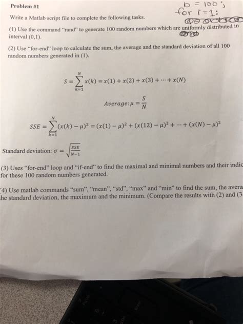 Solved Bご10d Problem 1 Write A Matlab Script File To