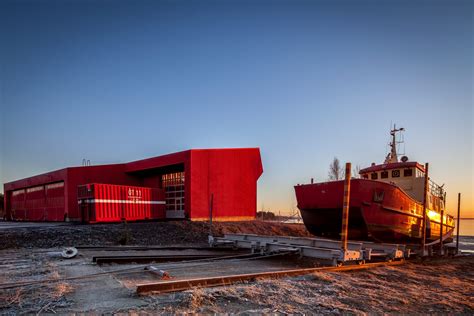Oil Spill Recovery Unit In Finland Is Illuminated By Angled Clerestory