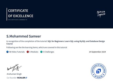 completed sql for beginners course mohammed sameer s posted on the