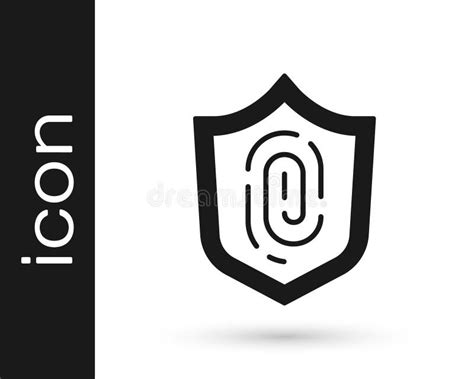 白色背景中突显的黑色指纹图标 Id应用程序图标 标识 触摸id 矢量 向量例证 插画 包括有 存取 口令 218438814