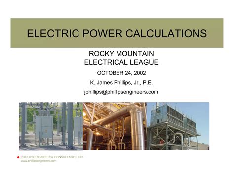 Electric Power Calculations Pdf