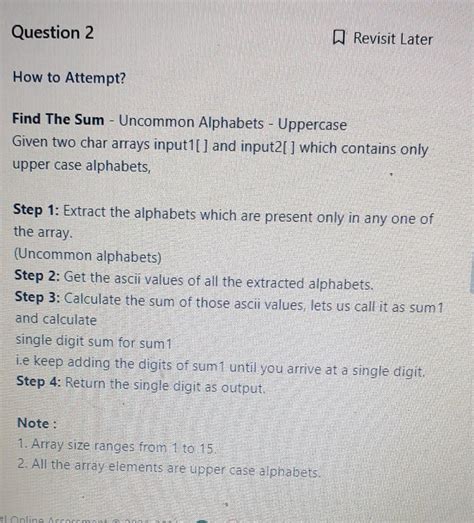 Solved How To Attempt Find The Sum Uncommon Alphabets