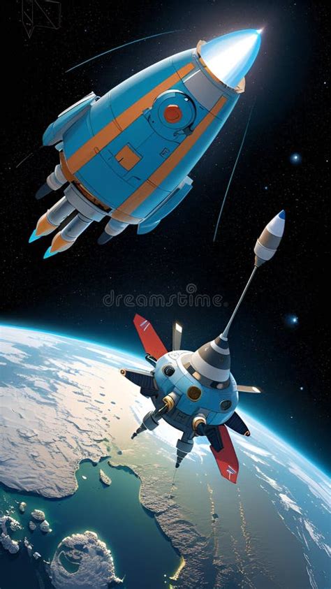 Space Science And Technology Rocket Space Exploration Space Illustration Stock Illustration