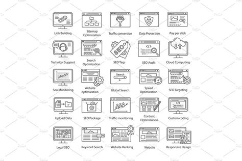 Seo Linear Icons Set