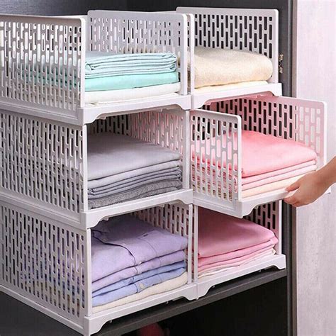 White Wardrobe Drawer Storage Cabinet Clothes Wardrobe Stackable