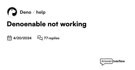 deno enable not working deno