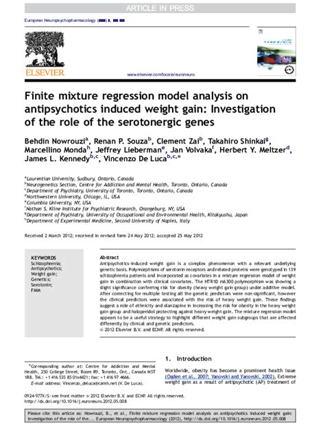 Finite Mixture Regression Model Analysis On Antipsychotics Induced Weight Gain Investigation Of