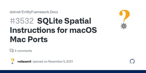 Sqlite Spatial Instructions For Macos Mac Ports · Issue 3532 · Dotnetentityframeworkdocs · Github