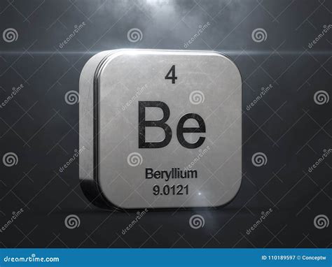 Beryllium Element From The Periodic Table Stock Illustration
