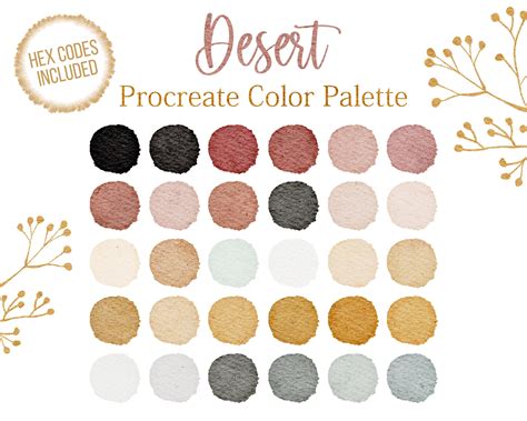 Earth Procreate Palette Green Earth Tones Hex Codes Palette Brown