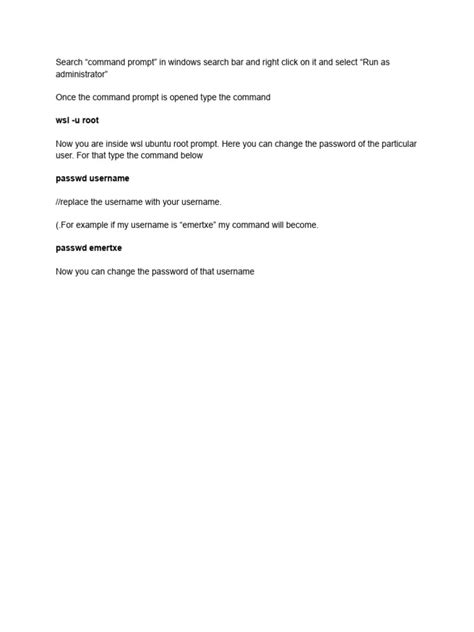 Wsl Password Reset Pdf