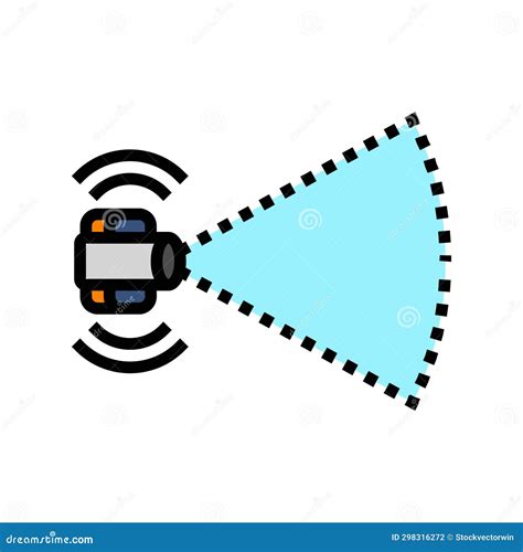 Lidar Sensors Autonomous Delivery Color Icon Vector Illustration Stock