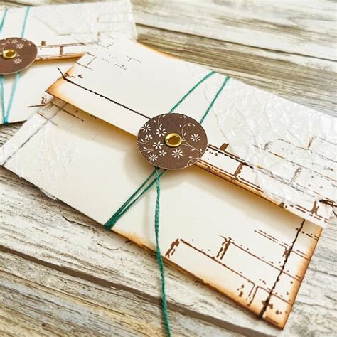 String And Button Envelopes Etsy