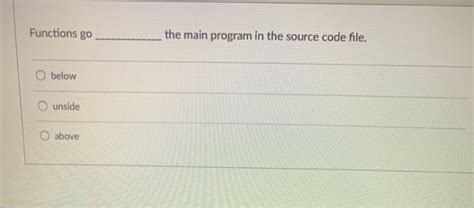 Solved The Main Program In The Source Code File Functions
