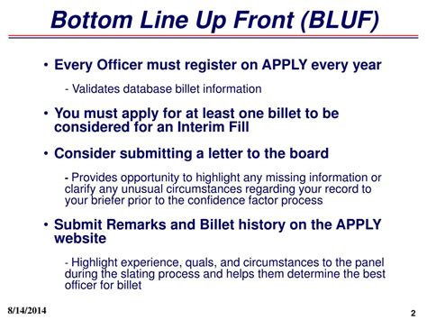 Ppt Bottom Line Up Front Bluf Powerpoint Presentation Free