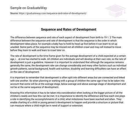 ⇉sequence And Rates Of Development Essay Example Graduateway