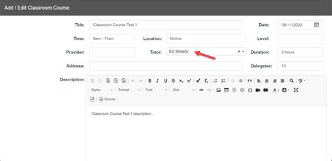 Add Tutor To A Classroom Course Momentum Elearning Ltd Lms