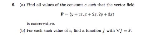 Solved Find All Values Of The Constant C Such That The Chegg Com