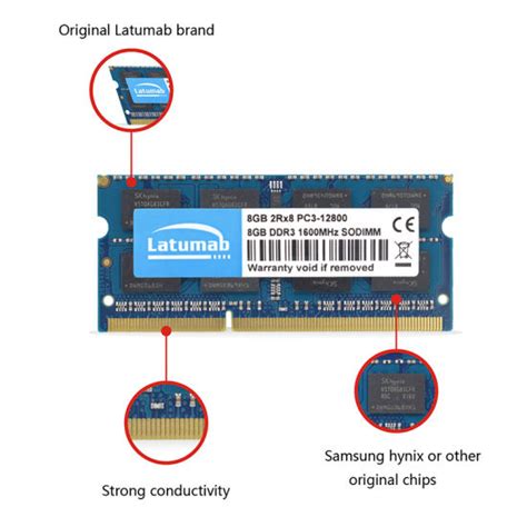 China Latumab Laptop Notebook Ram Sec Chip 8gb Ddr3 1600mhz Pc3 12800