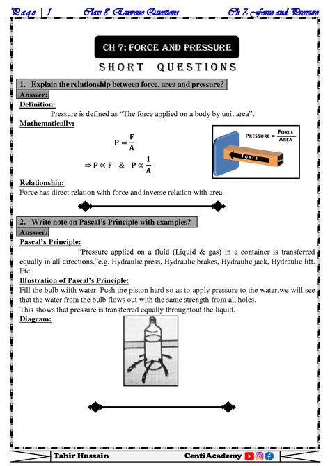 Pressure Worksheet Pdf Worksheets Library