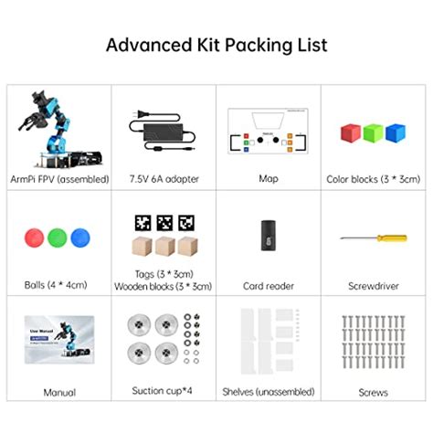 hiwonder raspberry pi 6dof robot arm kit ai vision programming robot ros open source 4 version