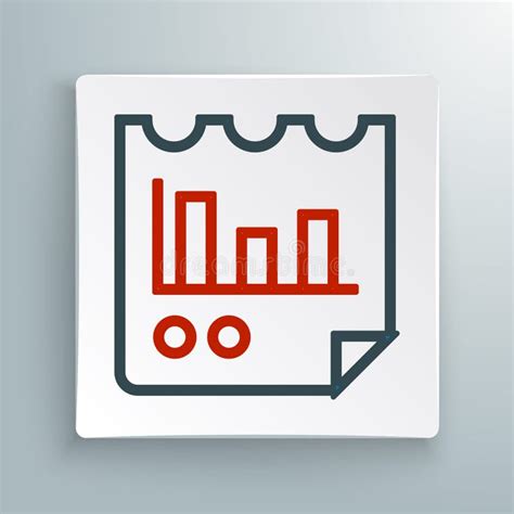 Zeilendokument Mit Grafischem Diagramm Symbol Auf Wei Em Hintergrund