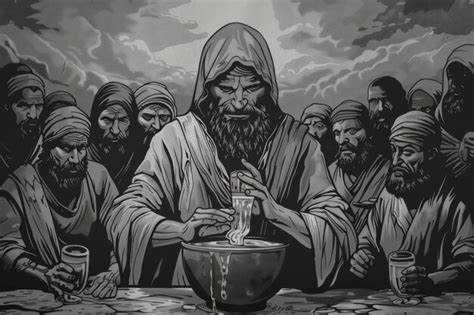 Jesus Turns Water Into Wine Generative AI Premium AI Generated Image