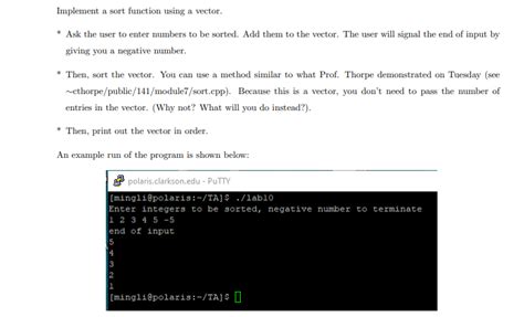 Solved Implement A Sort Function Using A Vector Ask The Chegg