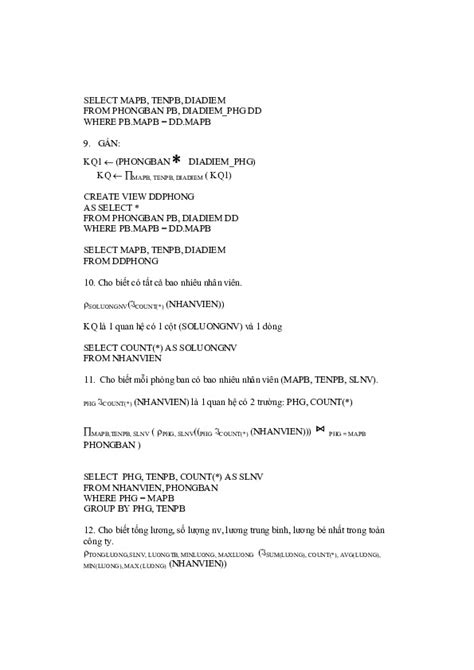 Pdf Cơ Sở Dữ Liệu Đh Khoa Học Tự Nhiên Hcm Phạm Thị Bạch Huệ Minh Hoa Dsqh Va Sql Song