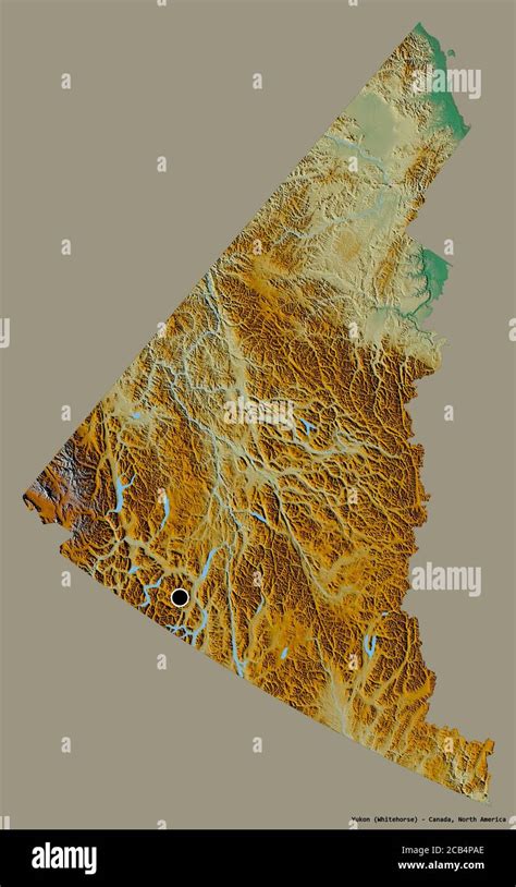 Shape Of Yukon Territory Of Canada With Its Capital Isolated On A