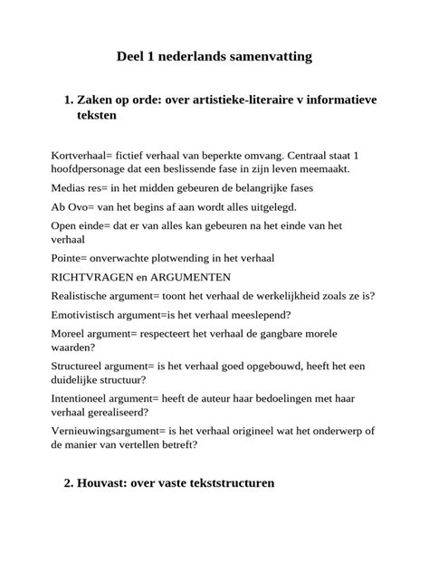 Nederlandse Samenvatiing Pdf