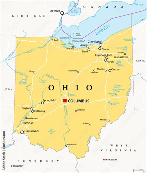 Political Map Of Ohio State Maps Of Ohio