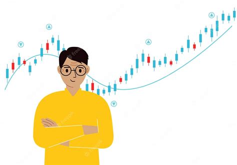 Premium Vector A Man On The Background Of A Forex Chart Conceptual