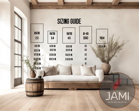 Wall Art Size Guide Frame Size Guide Print Size Guide Comparison Chart Poster Size Chart