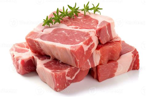 Raw Pork Meat Isolated On White Backgroundgenerative Ai 29556028