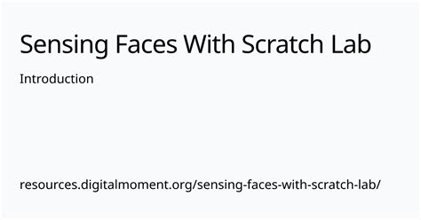 Introduction Sensing Faces With Scratch Lab