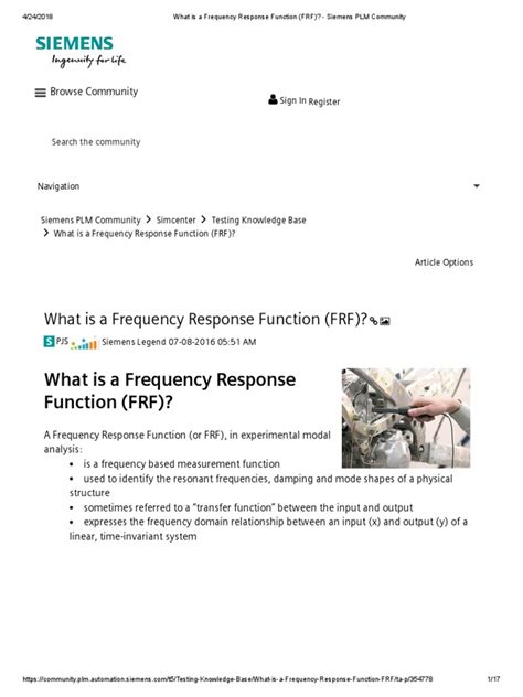 What Is A Frequency Response Function Frf Siemens Plm Community