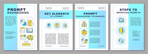 Prompt Engineering Blue Gradient Brochure Template Leaflet Design With Linear Icons Editable 4