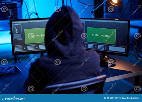 Hacker Using Computer Virus For Cyber Attack Stock Image Image Of Breach Dark 255397649