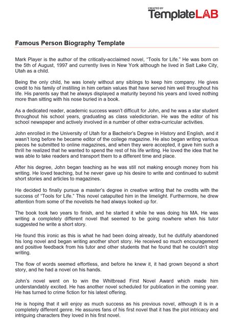 45 Biography Templates And Examples Personal Professional