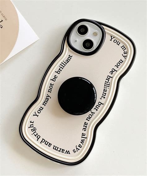 핑크리어카 아이폰 레터링 블랙 물결 테두리 스마트톡 거치대 실리콘 젤리 유니크 심플 우정 커플 핸드폰 휴대폰 애플 폰 케이스 아이폰케이스 11 12 프로 13 14 15