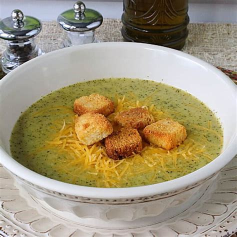 Roasted Broccoli Cheddar Soup Kudos Kitchen By Renee