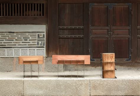 Shinkyu Shons Split Furniture Contrasts Wooden Logs With Mirrored Steel
