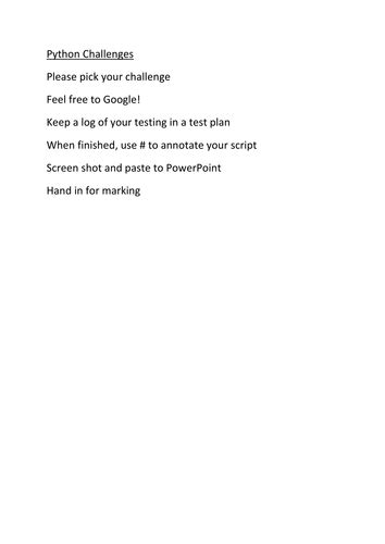 Python Programming Teaching Resources