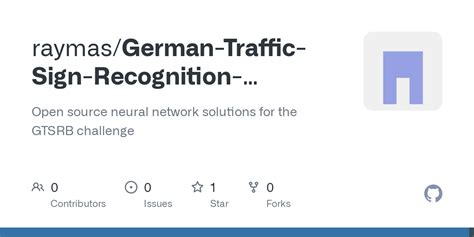 GitHub Raymas German Traffic Sign Recognition Benchmark Open Source