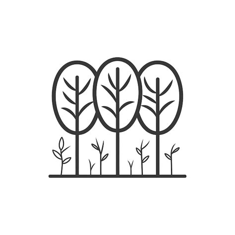 Three Tall Trees With Four Small Trees In Front Premium Ai Generated Vector