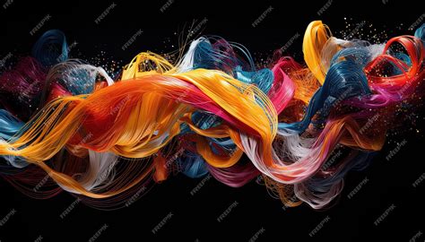 Premium Ai Image Interwoven Colored Threads Representing The Interconnection Of Information