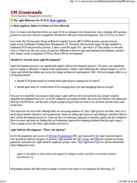 Eafitscmthe Agile Difference For Scm Pdf Agile Software Development Software Development